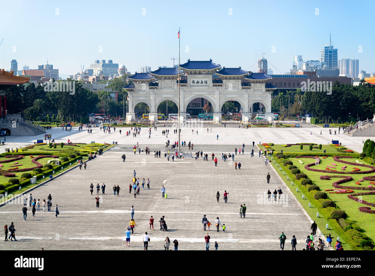 Taipei, Taiwan - Dec 29, 2014: Libery Square with Chiang Kai-shek ...