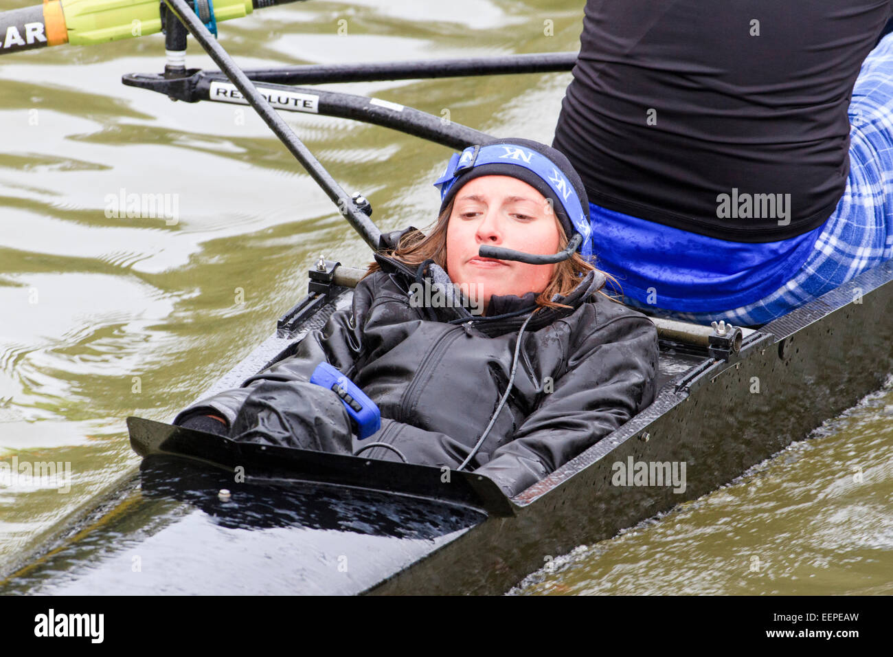 Coxswain providing tempo for a rowing crew Stock Photo - Alamy