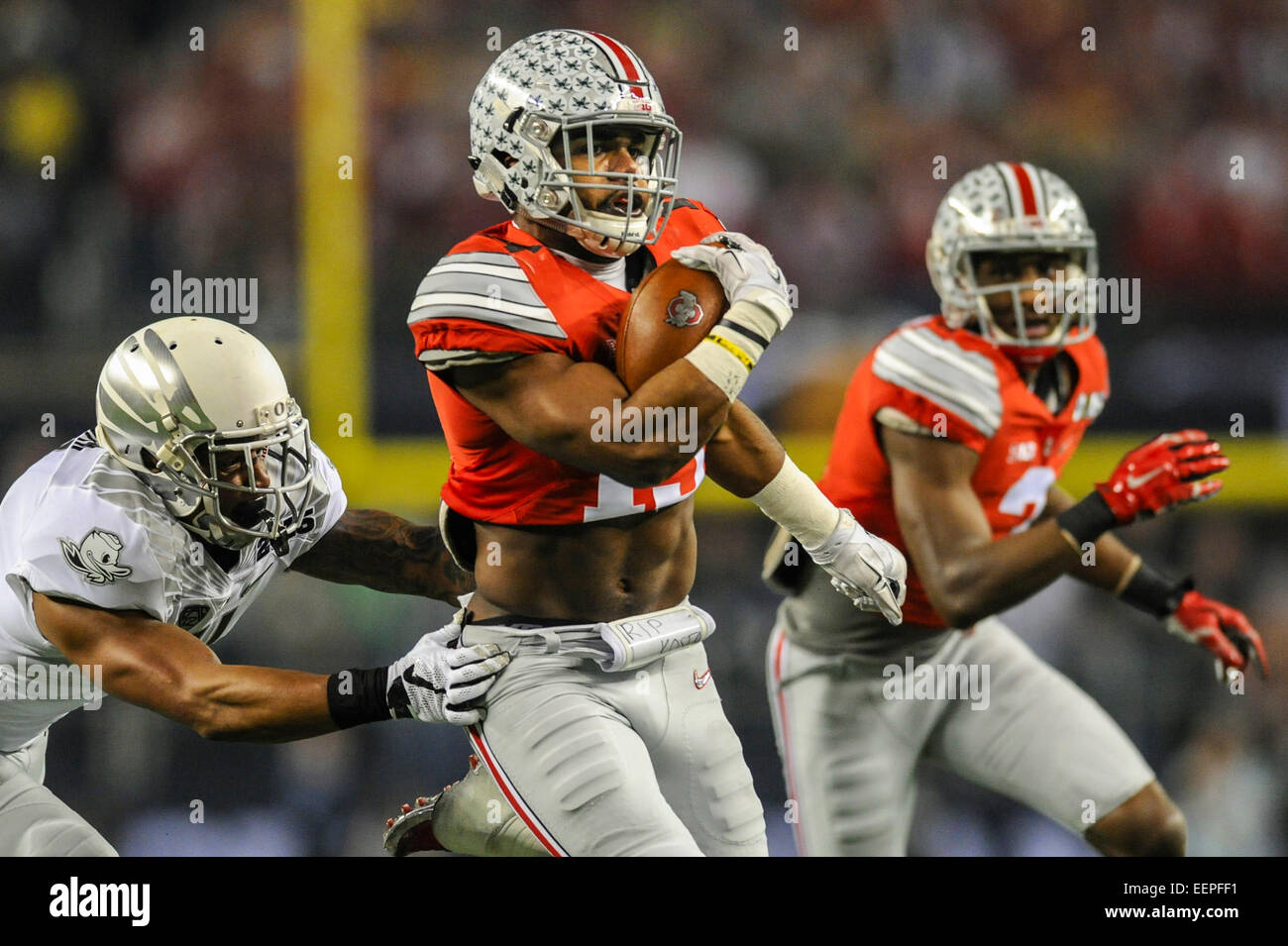 Ohio State running back Ezekiel Elliott (15) runs for a touchdown ...