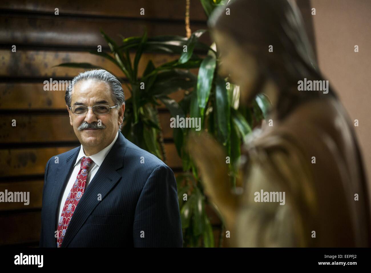 Here photographed with his daughters hi-res stock photography and ...