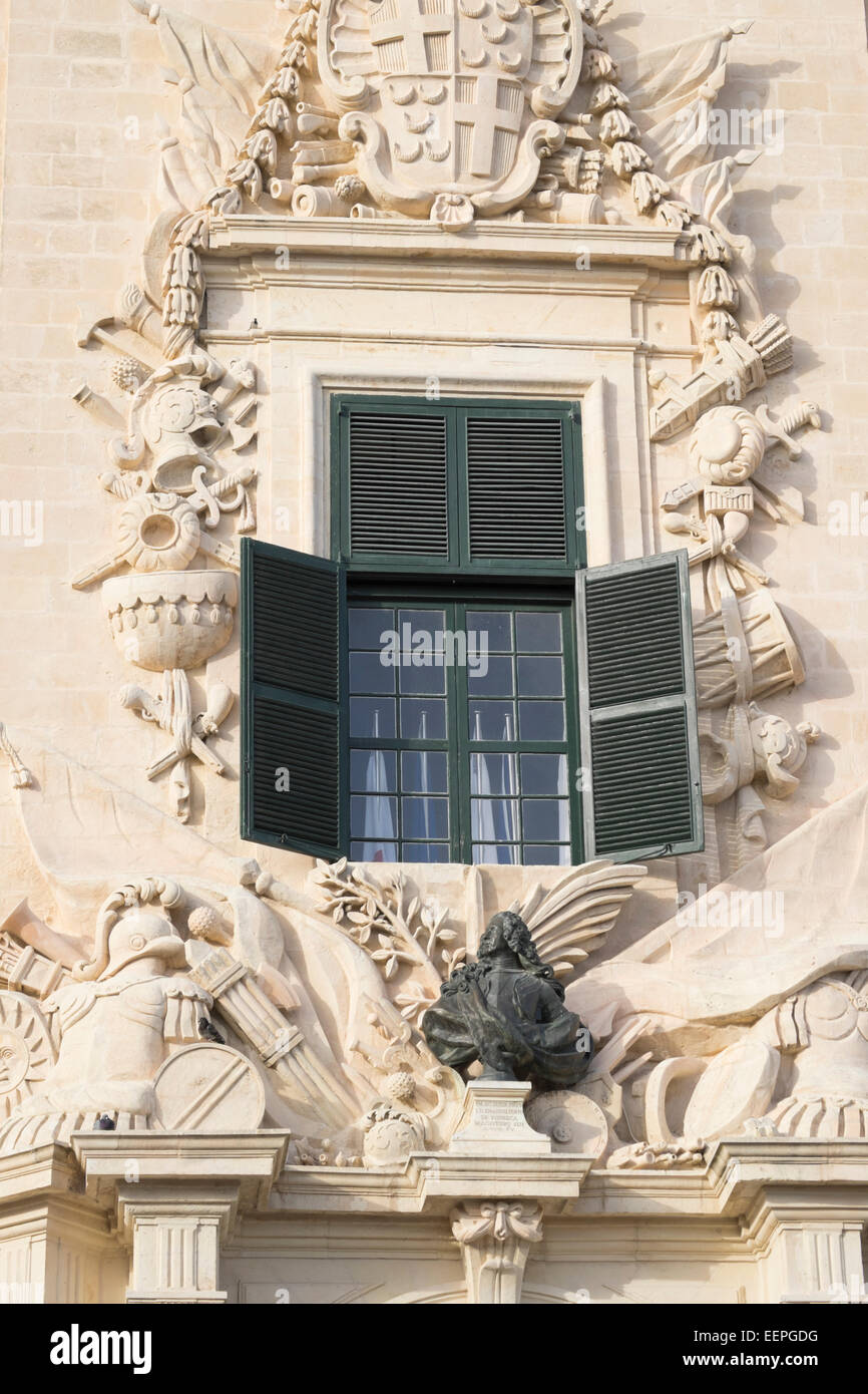 Ornate window in Valletta,Malta Stock Photo - Alamy