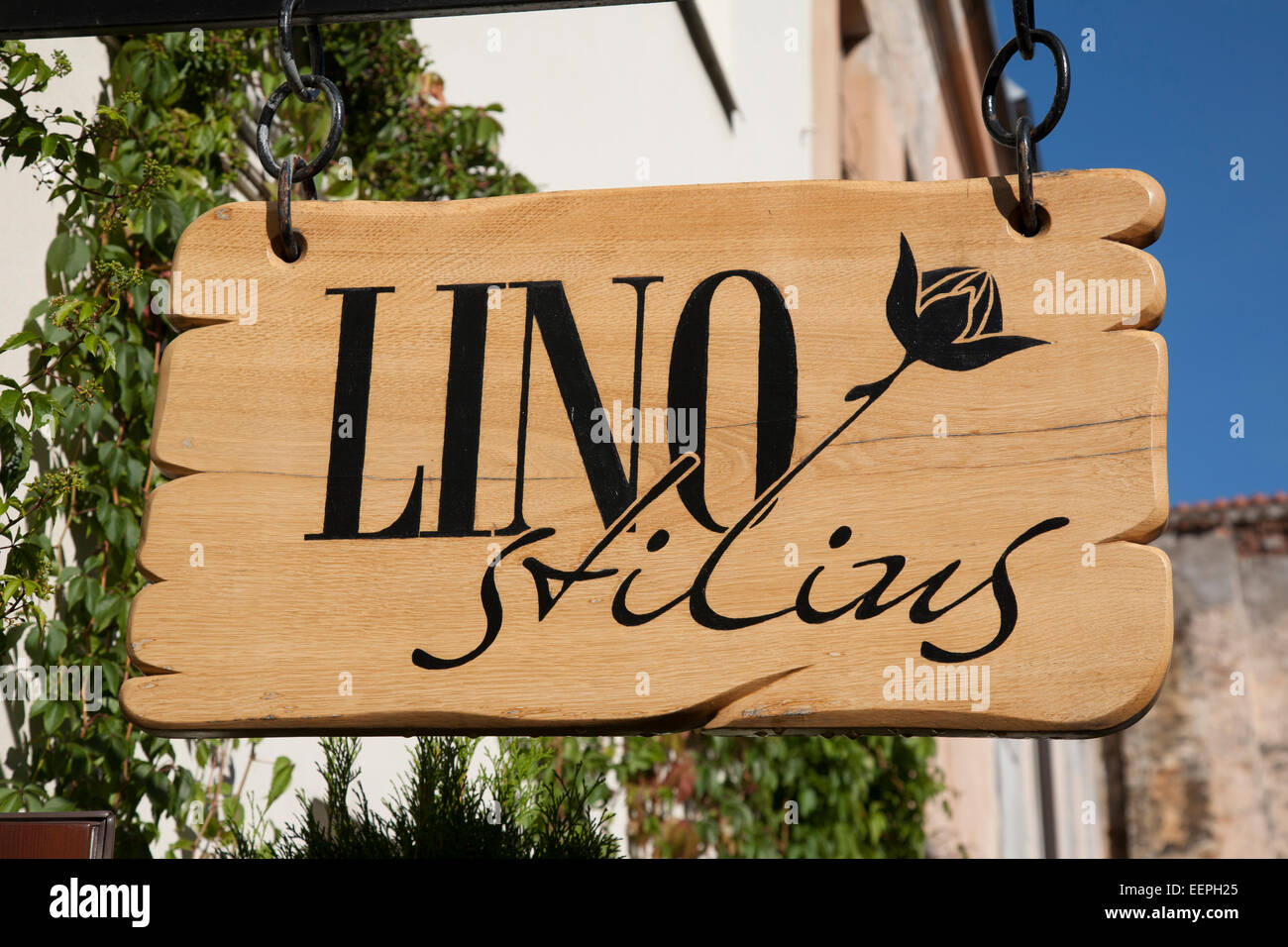 Lino Stilins - Linen Shop Sign, Traku Street; Vilnius; Lithuania Stock ...