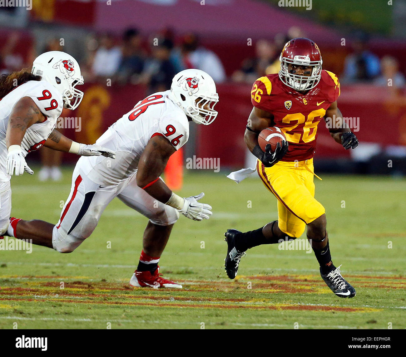 Los Angeles, CA, USA. 30th Aug, 2014. USC Trojans running back James ...