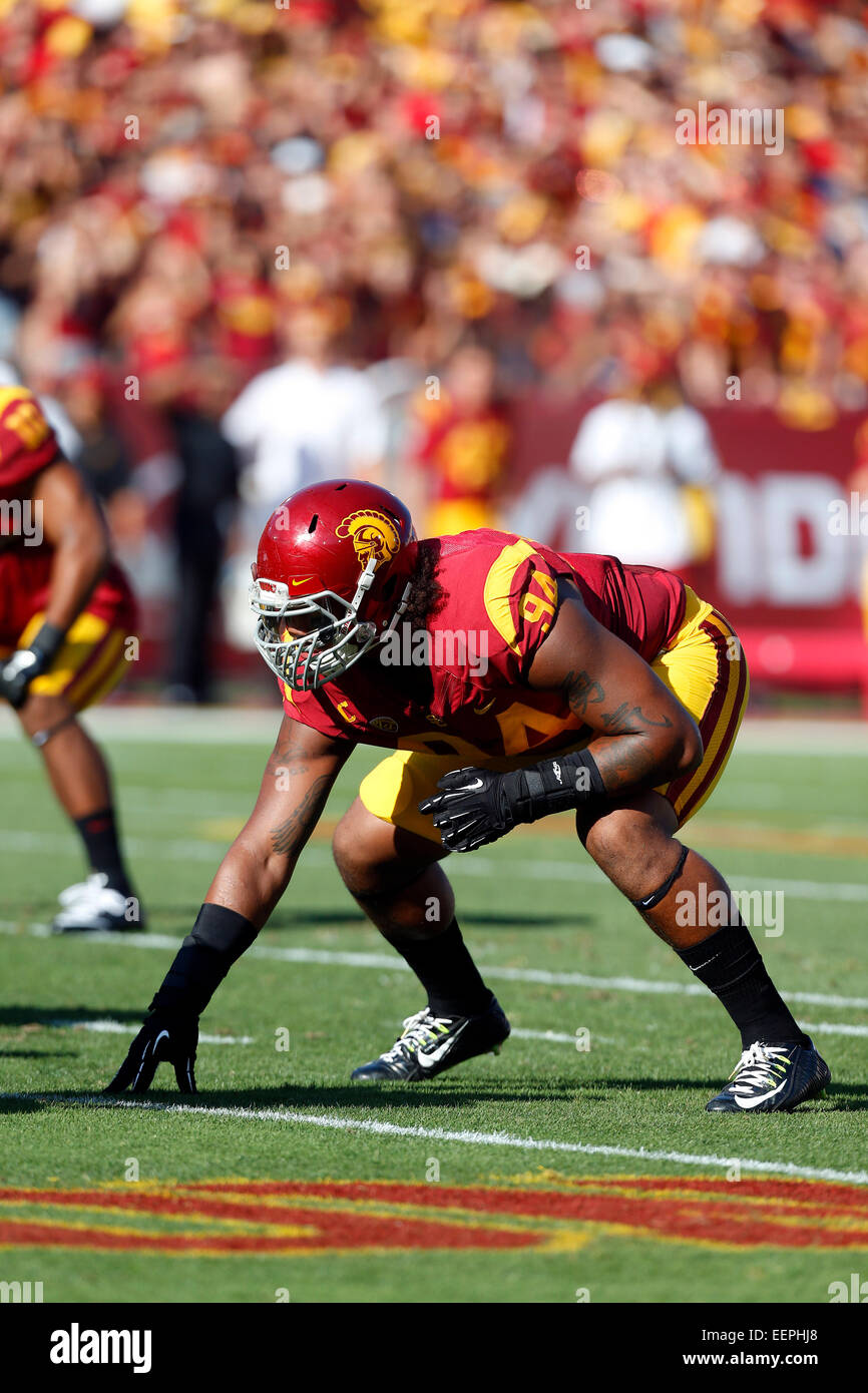 Los Angeles, CA, USA. 30th Aug, 2014. USC Trojans defensive end Leonard ...