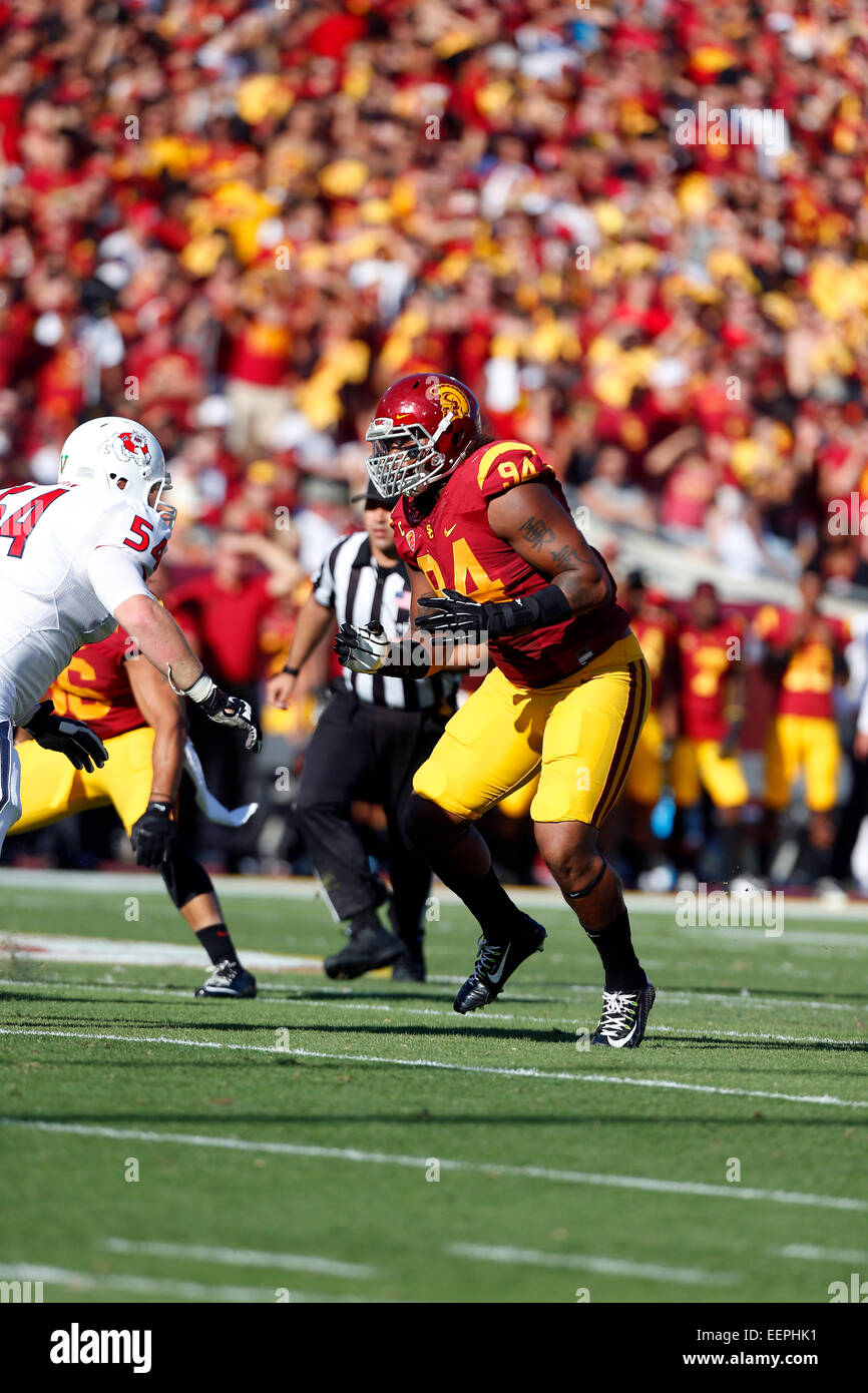 Los Angeles, CA, USA. 30th Aug, 2014. USC Trojans defensive end Leonard ...