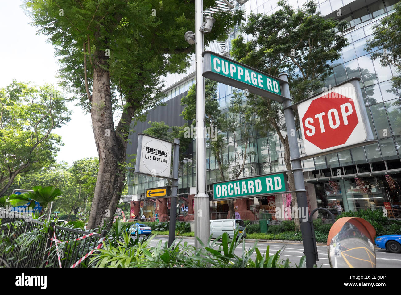 The corner of Orchard Road and Cuppage Road, in Singapore's famous ...
