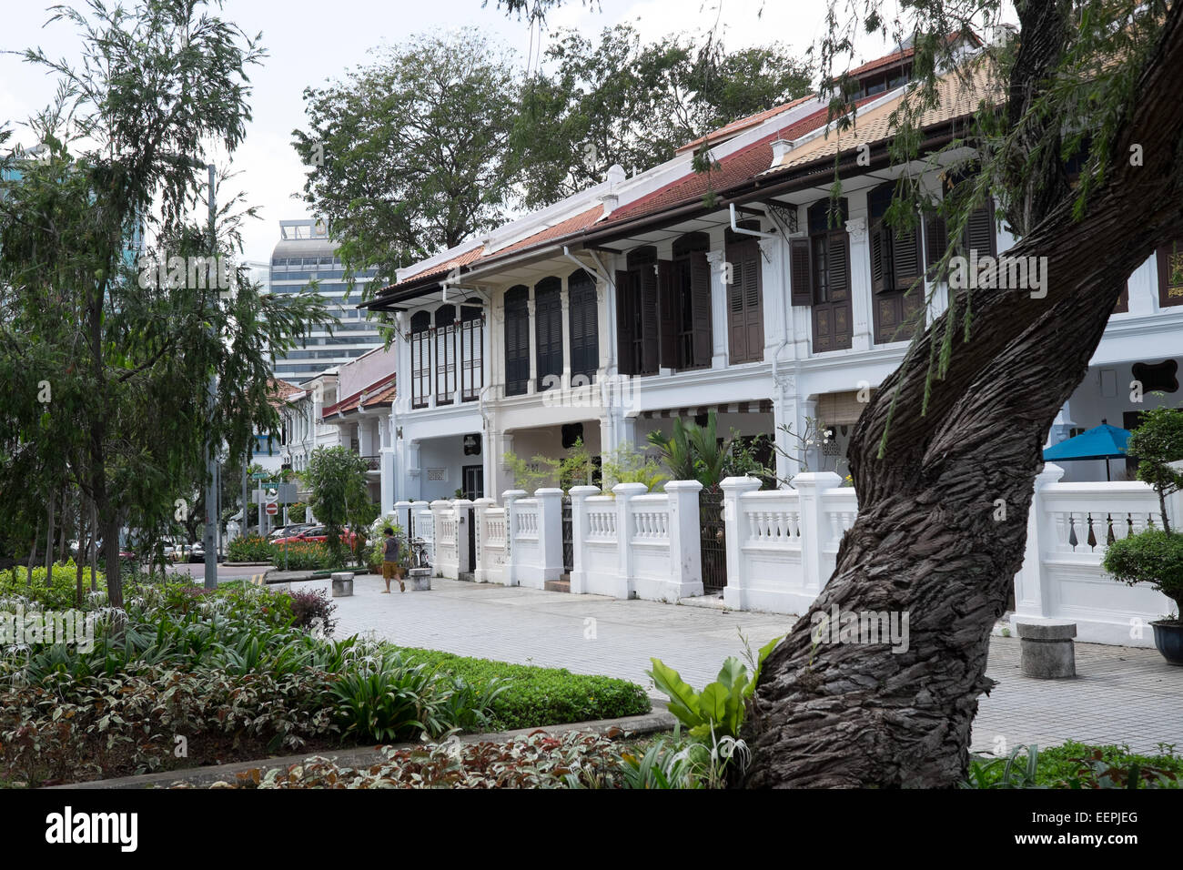 Colonial architecture in historic Emerald Hill in Singapore Stock Photo ...