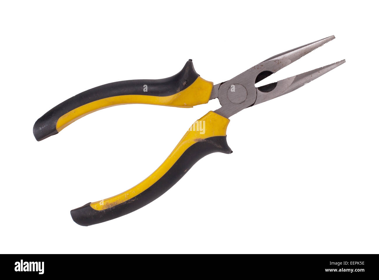 Simple pliers tool isolated on white background, yellow Stock Photo - Alamy