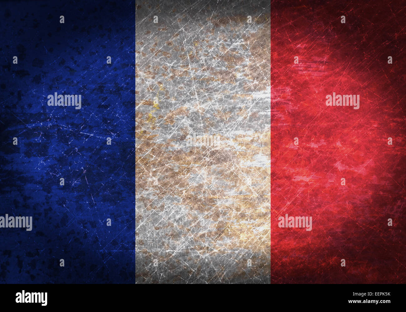 Old rusty metal sign with a flag - France Stock Photo - Alamy