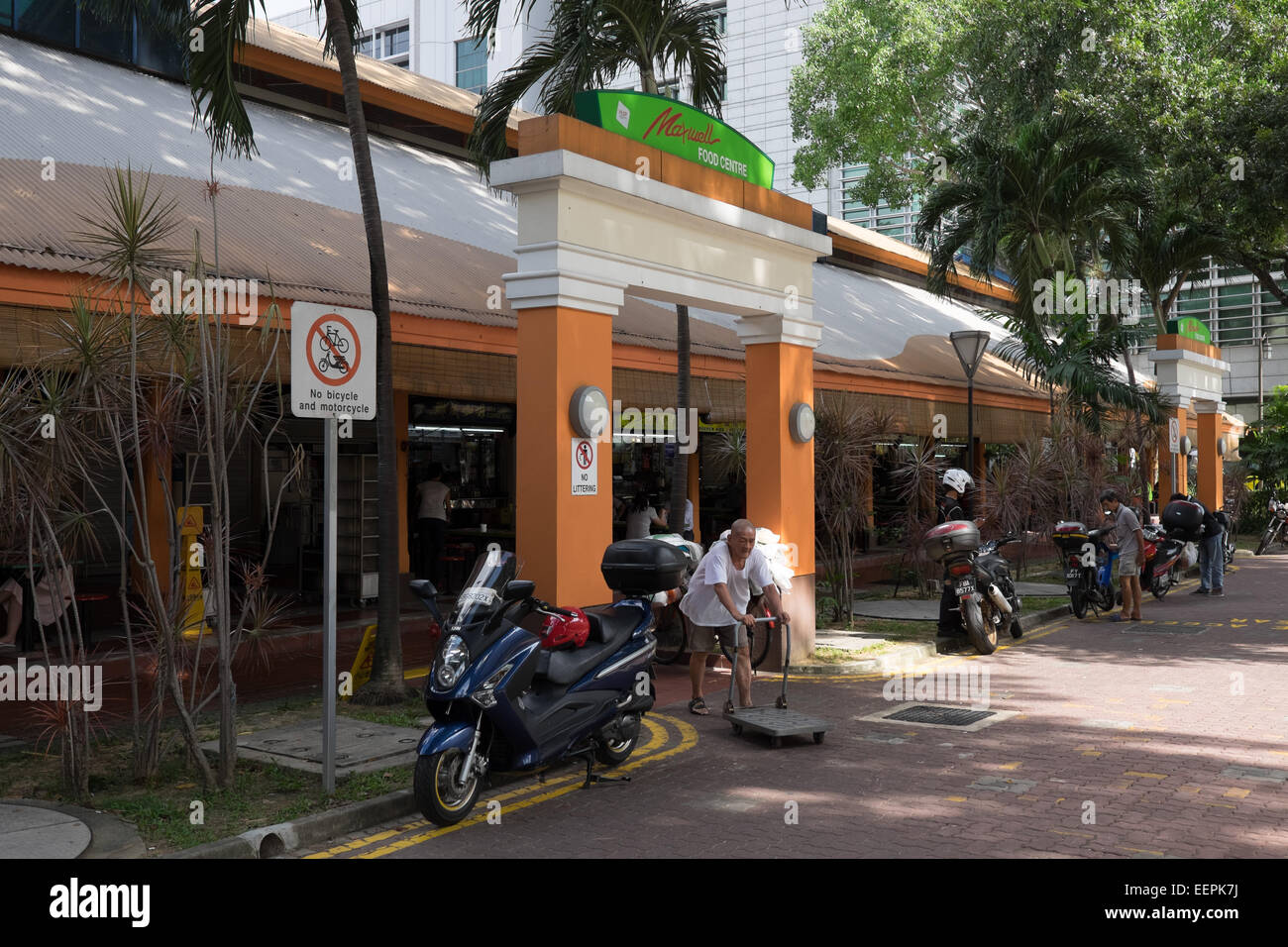 Hawker Food Center in Singapore. Maxwell Hawker Food Center Stock Photo ...