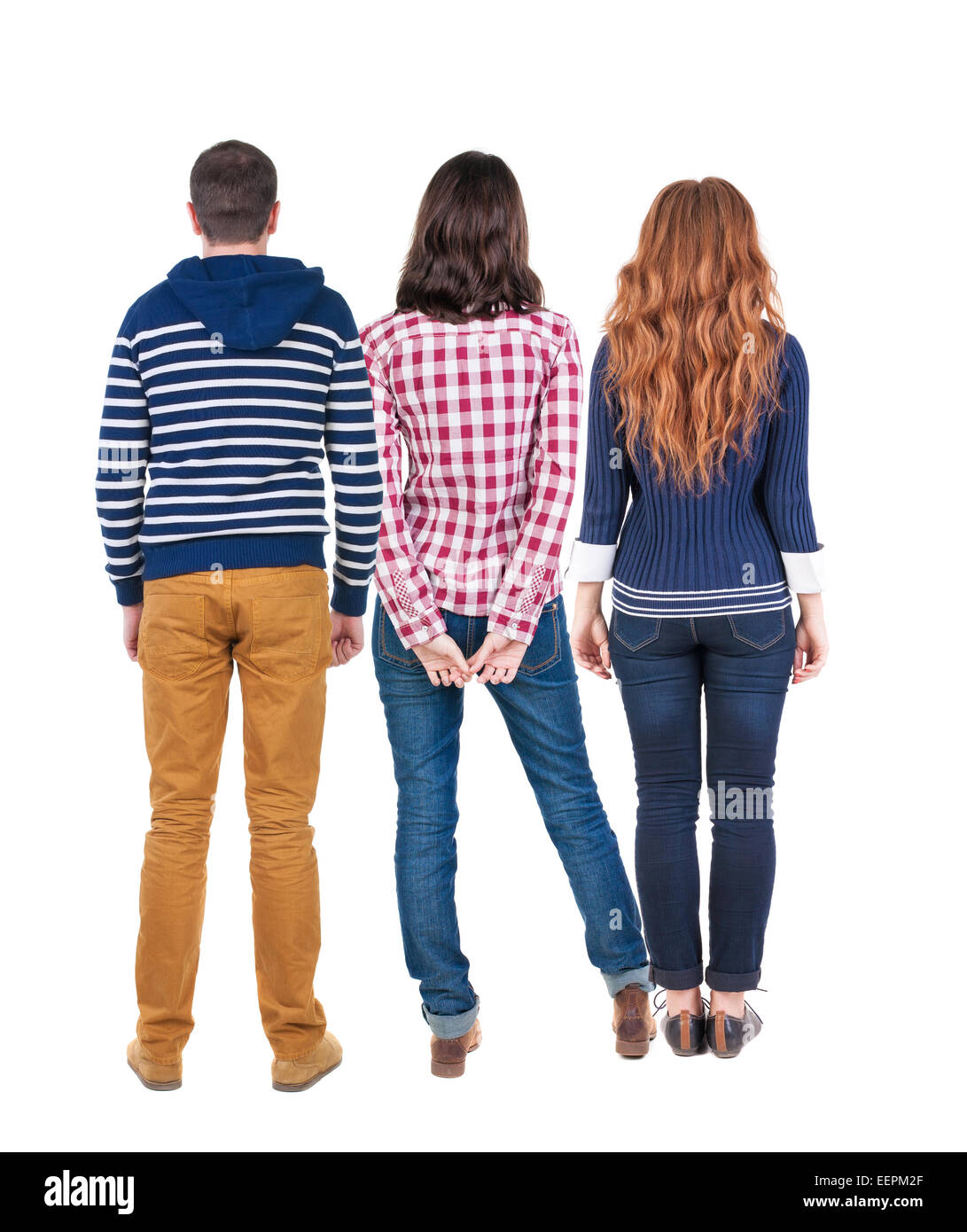 Three teens rear view Cut Out Stock Images & Pictures - Alamy