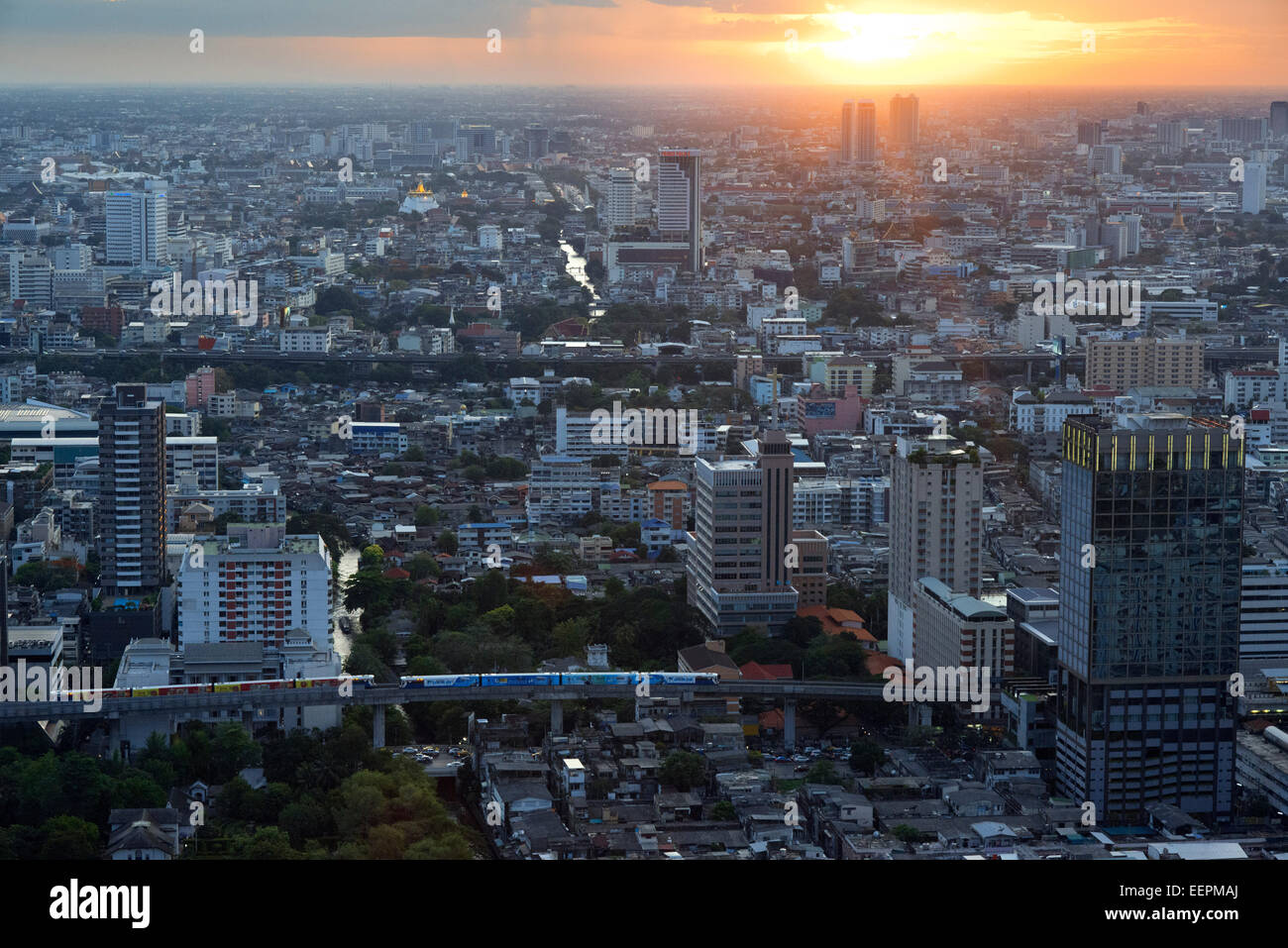 Sunset Landscape from Red Sky Restaurant Rooftop. Bangkok. Thailand. On ...
