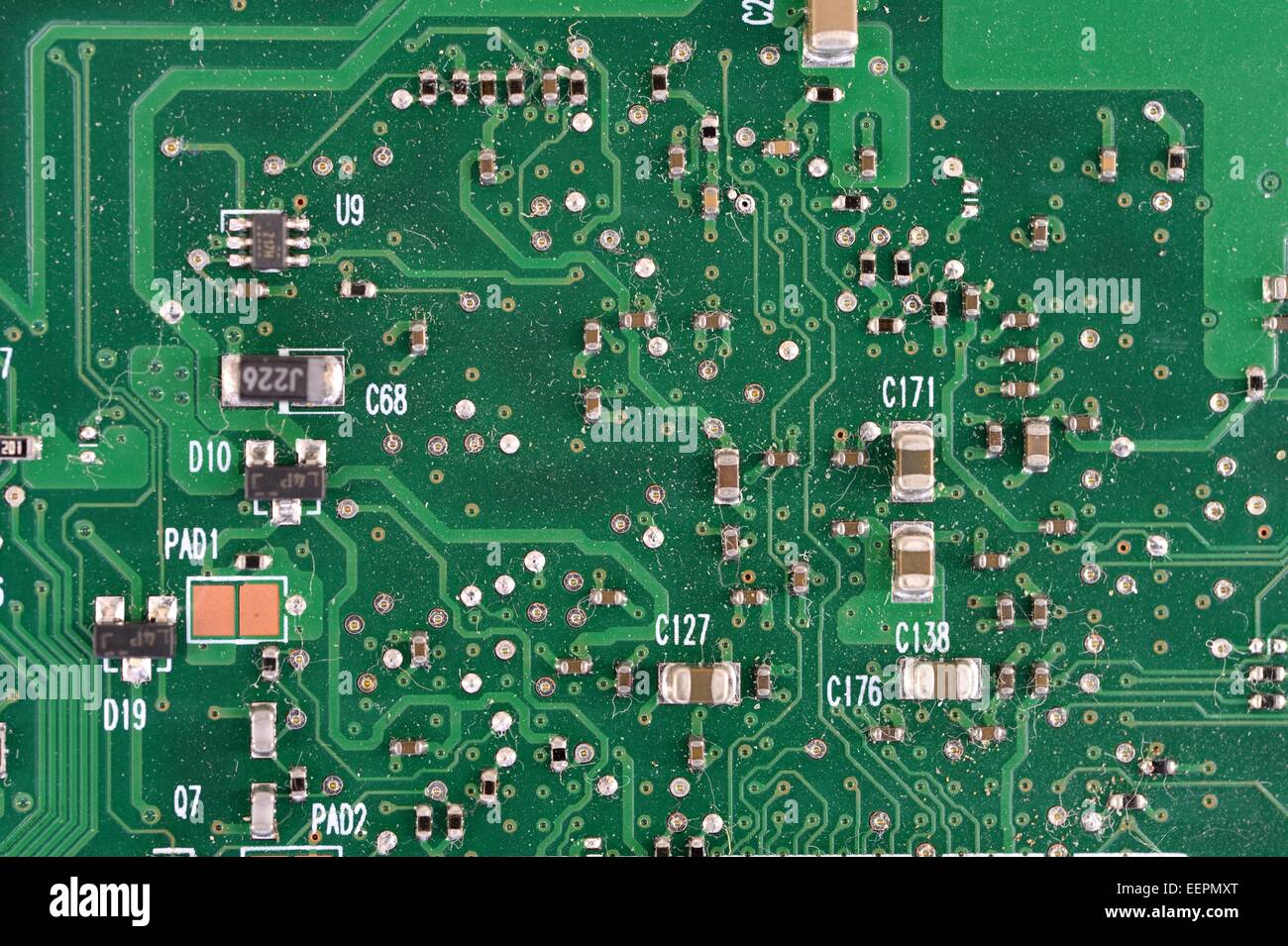 A close up shot of a computers processing board Stock Photo - Alamy