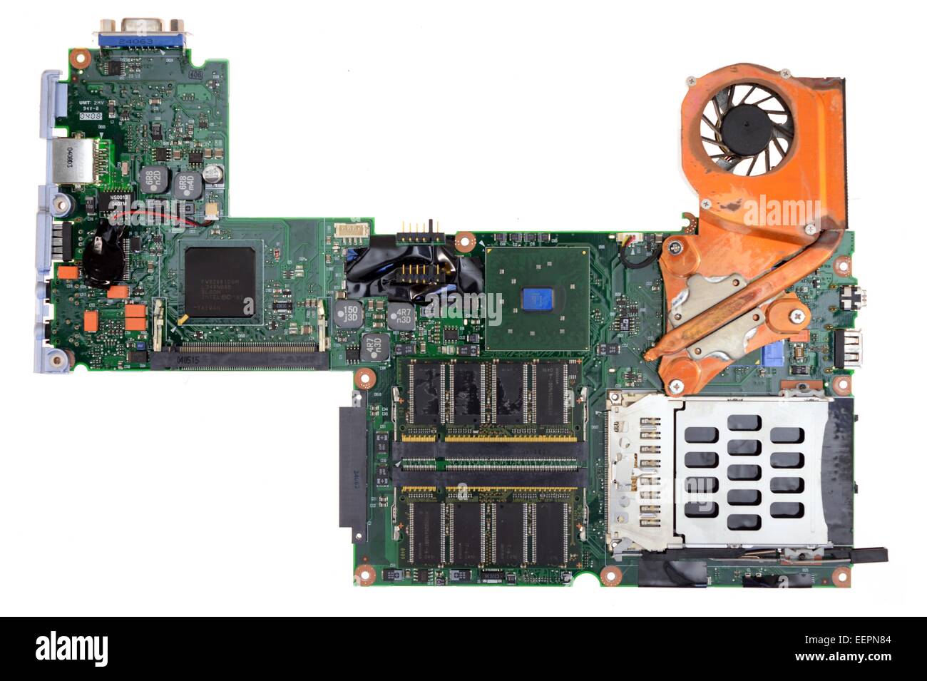 A close up shot of a computers processing board Stock Photo - Alamy
