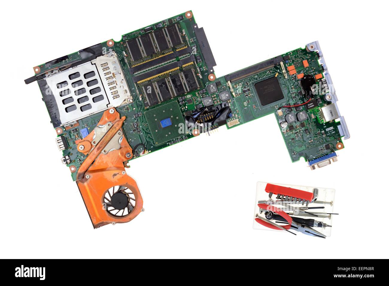 A close up shot of a computers processing board Stock Photo - Alamy