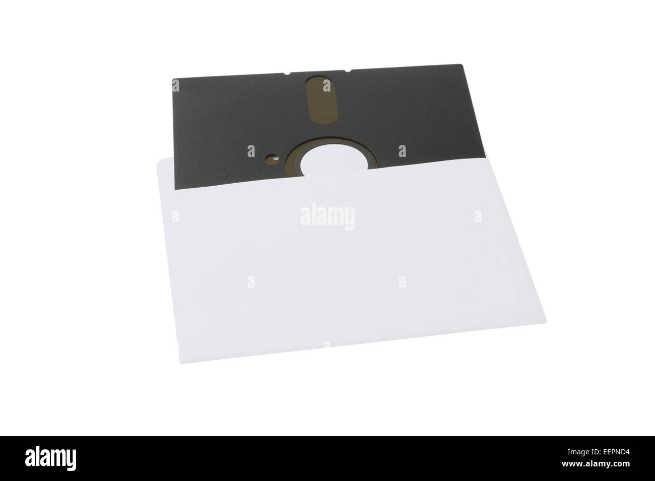 Computer Floppy Disc In Paper Pocket On White Background Stock Photo ...
