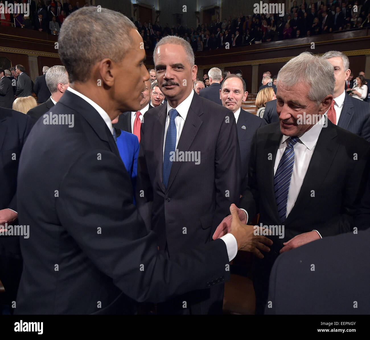 Washington DC, USA. 20th Jan, 2015. US President Barack Obama shakes ...