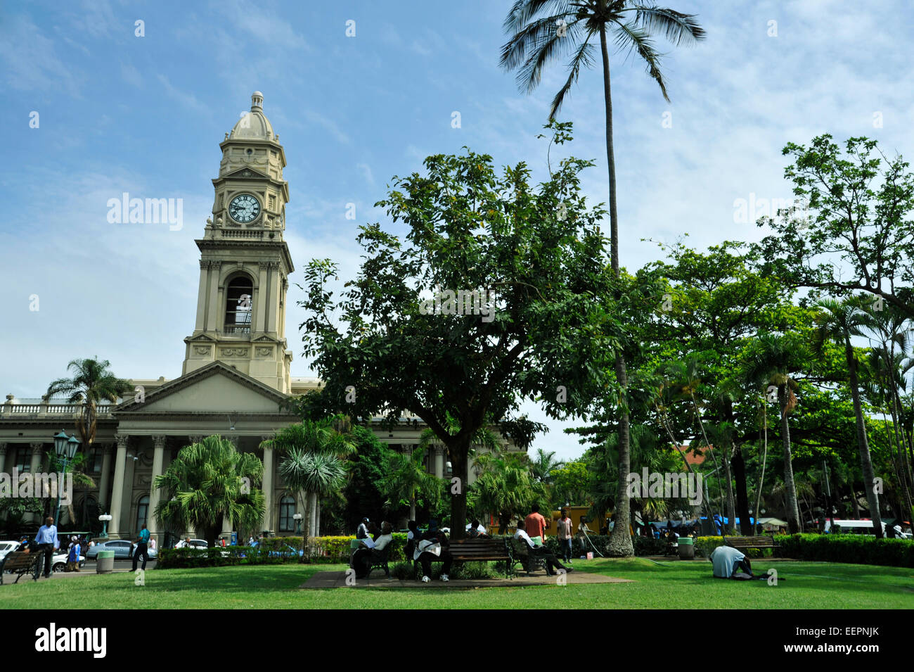 Scene of people sitting in Francis Farewell Chief Albert Ntuli square ...