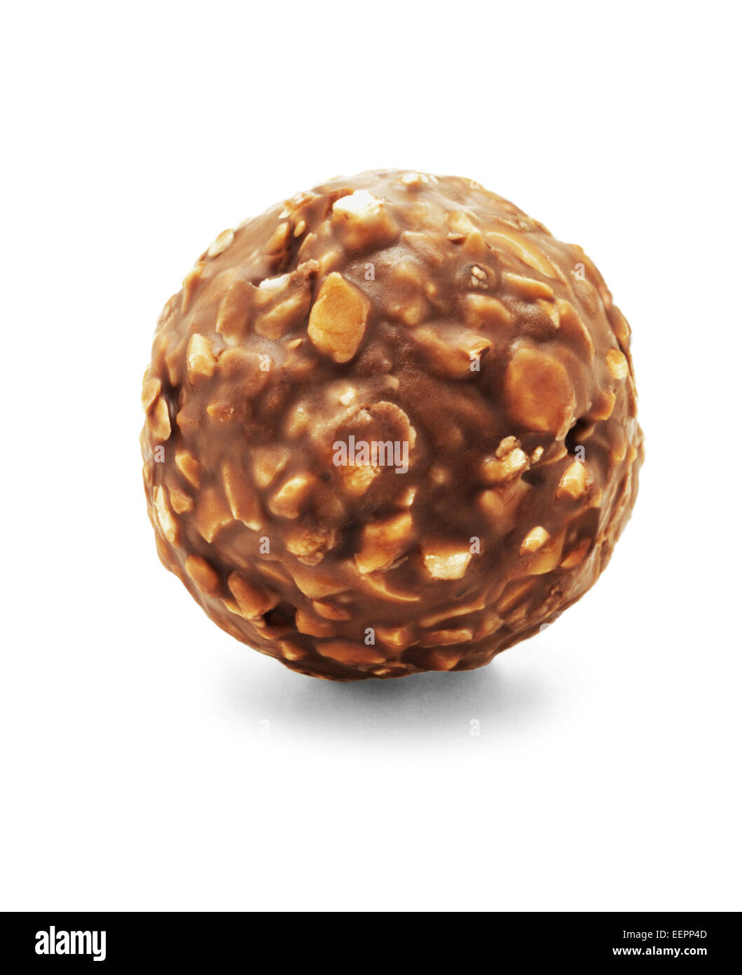 Chocolate Ball With Nuts On White Background Stock Photo - Alamy