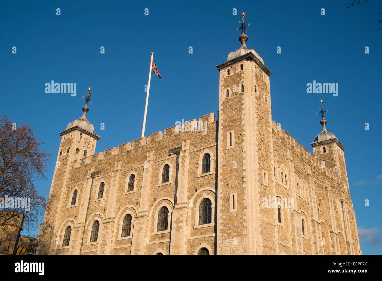 White Tower the central tower of Tower of London, medieval castle keep ...