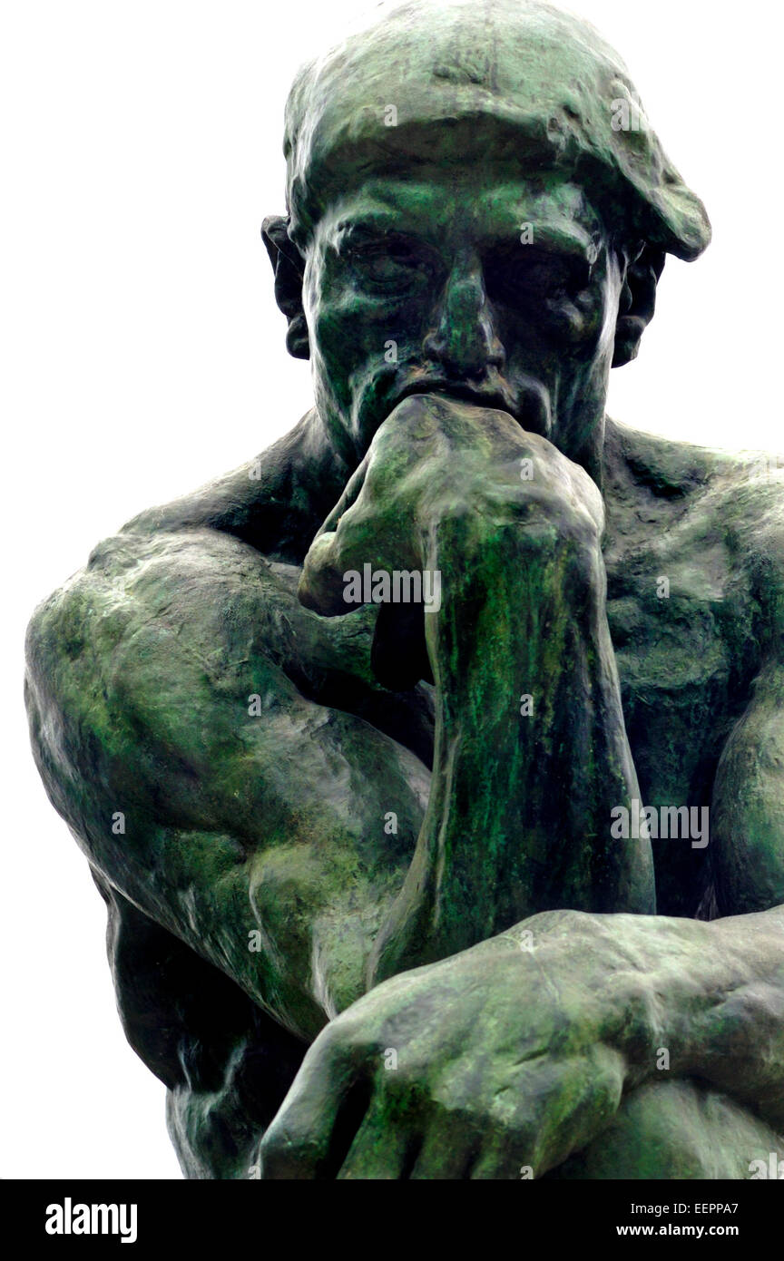 Paris, France. Musee Rodin in Rue de Varenne. "The Thinker" statue in the museum park Stock ...