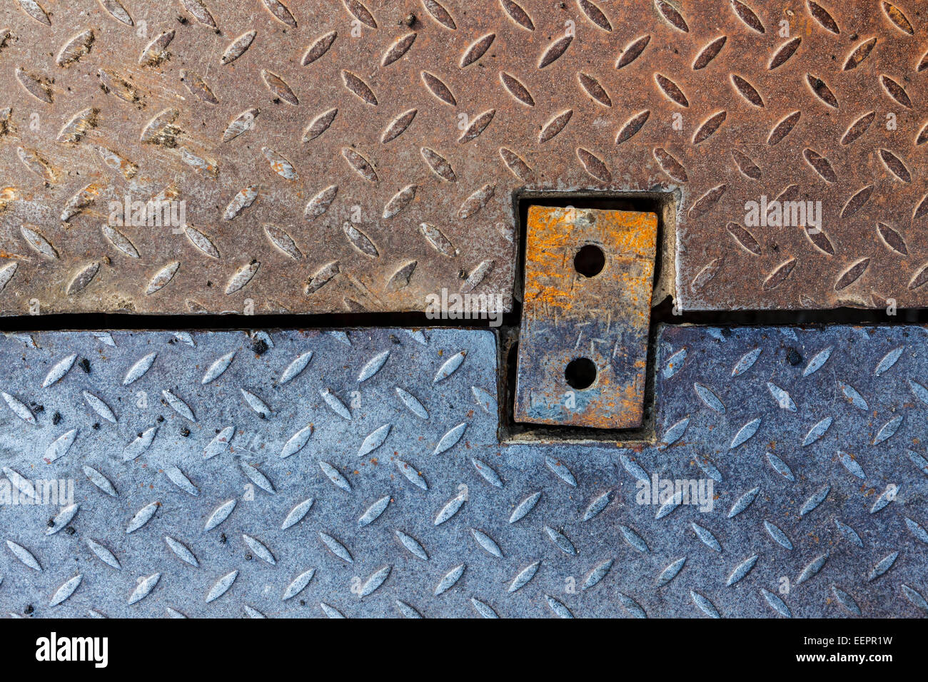 Dirty metal diamond grip pattern Stock Photo - Alamy