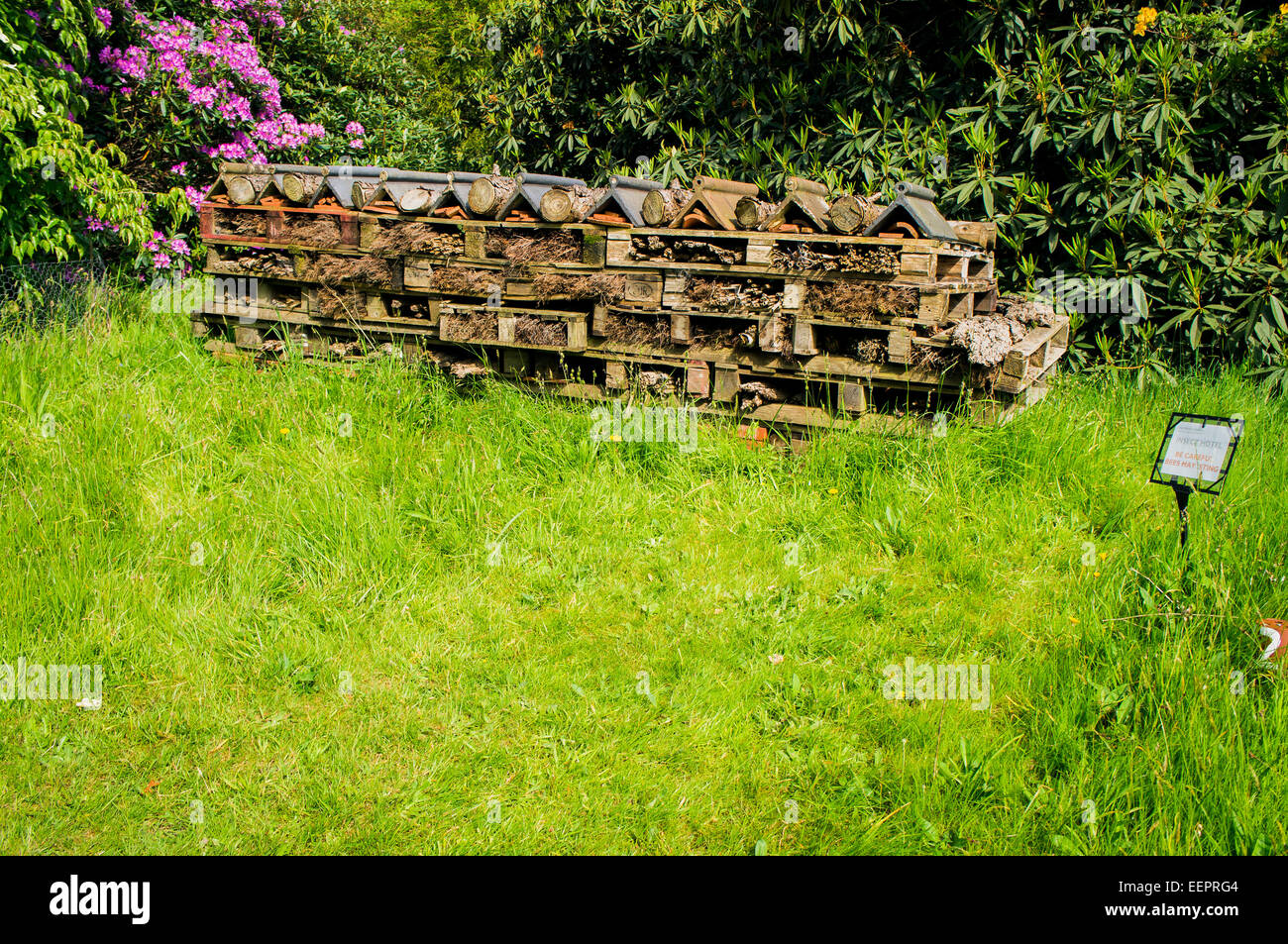 High Beeches Garden, Insect Hotel Stock Photo - Alamy