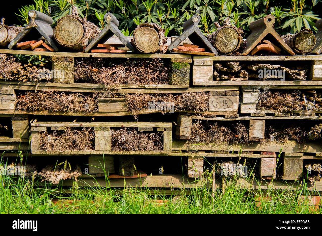 High Beeches Garden, Insect Hotel Stock Photo - Alamy