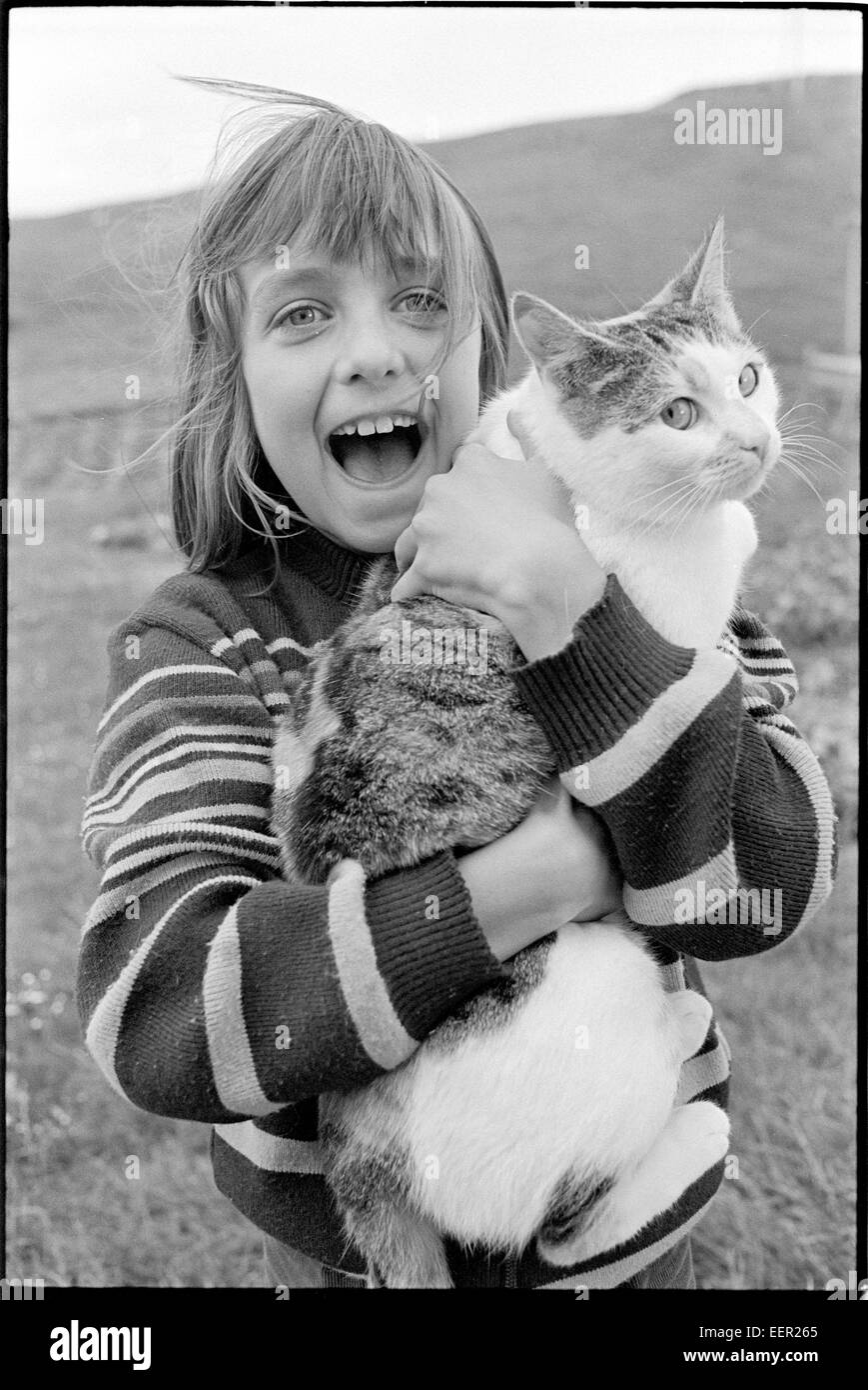 Dave the pigman's daughter, Bixter, Shetland Stock Photo - Alamy