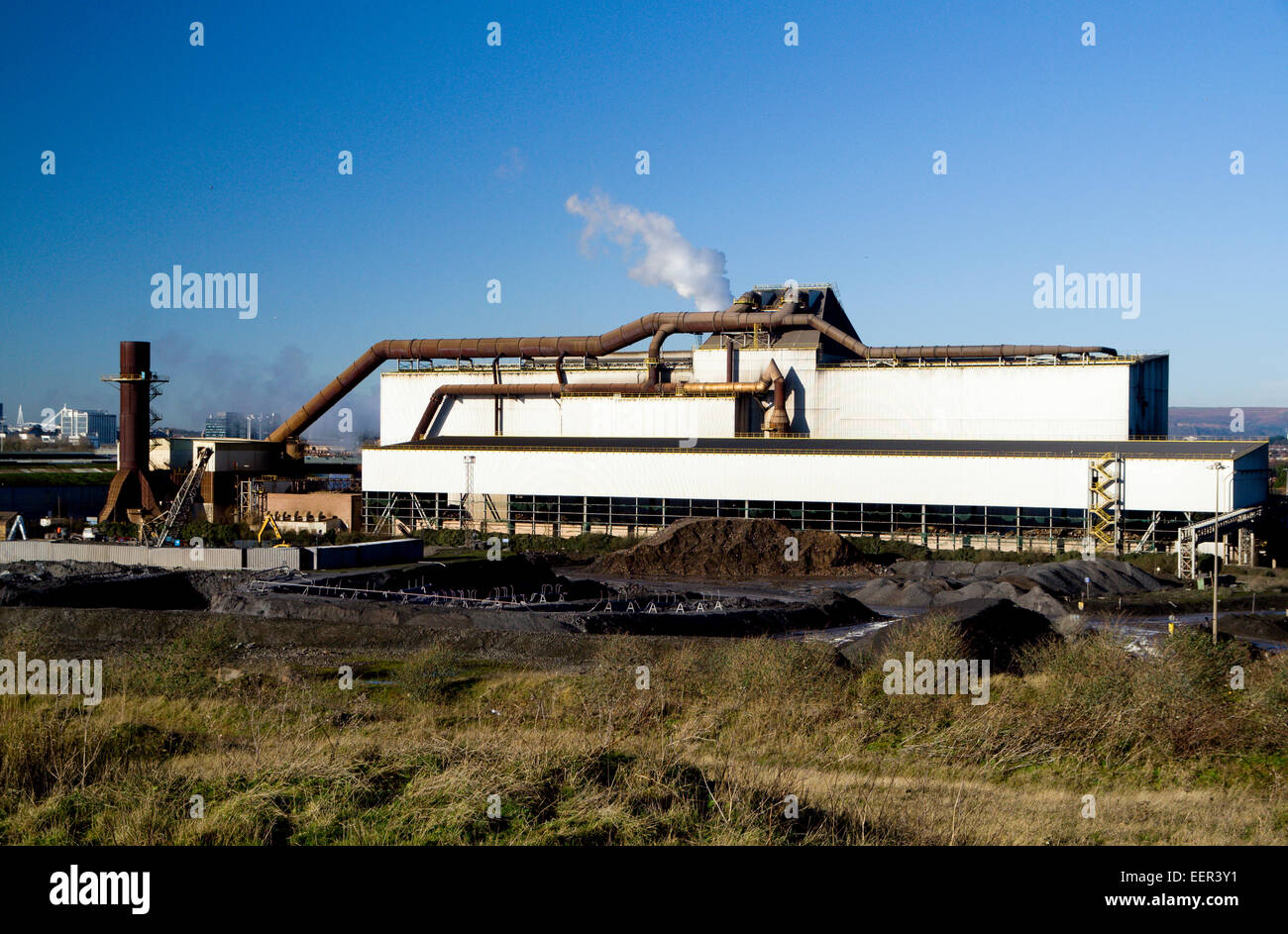 Steel Works, Rover Way, Cardiff, South Wales, UK Stock Photo - Alamy