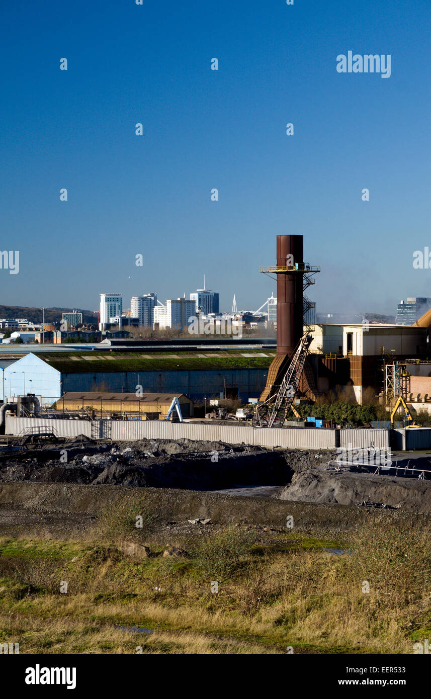Steel Works, Rover Way, Cardiff, South Wales, UK Stock Photo - Alamy