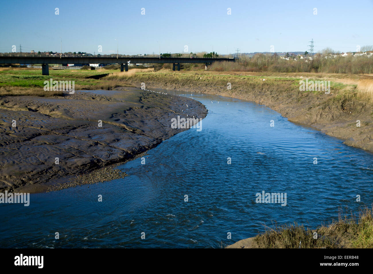 Estuary of River Rhymney, Cardiff, South Wales, UK Stock Photo - Alamy