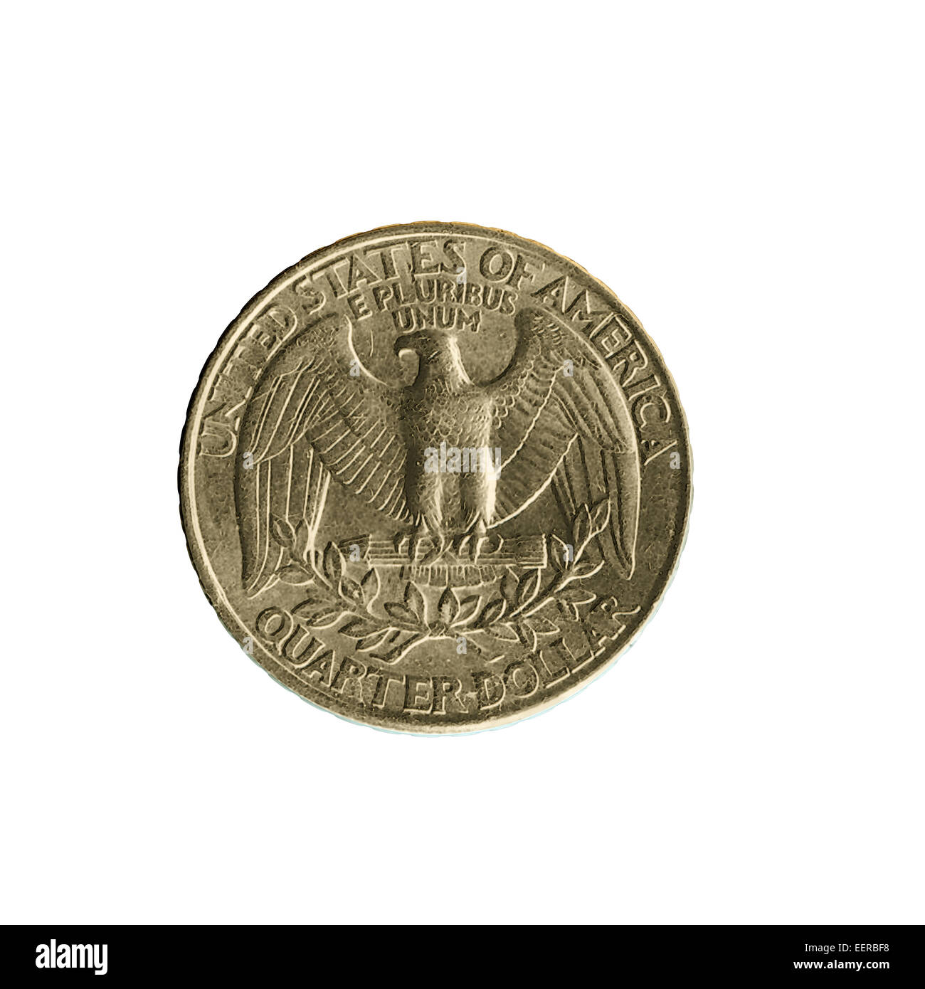 quarter dollar coin isolated on white background Stock Photo - Alamy