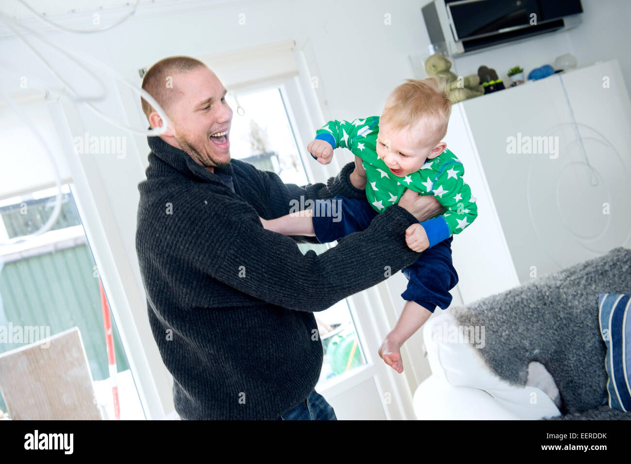 swedish father staying home with 1,5 year old son, paternity leave ...