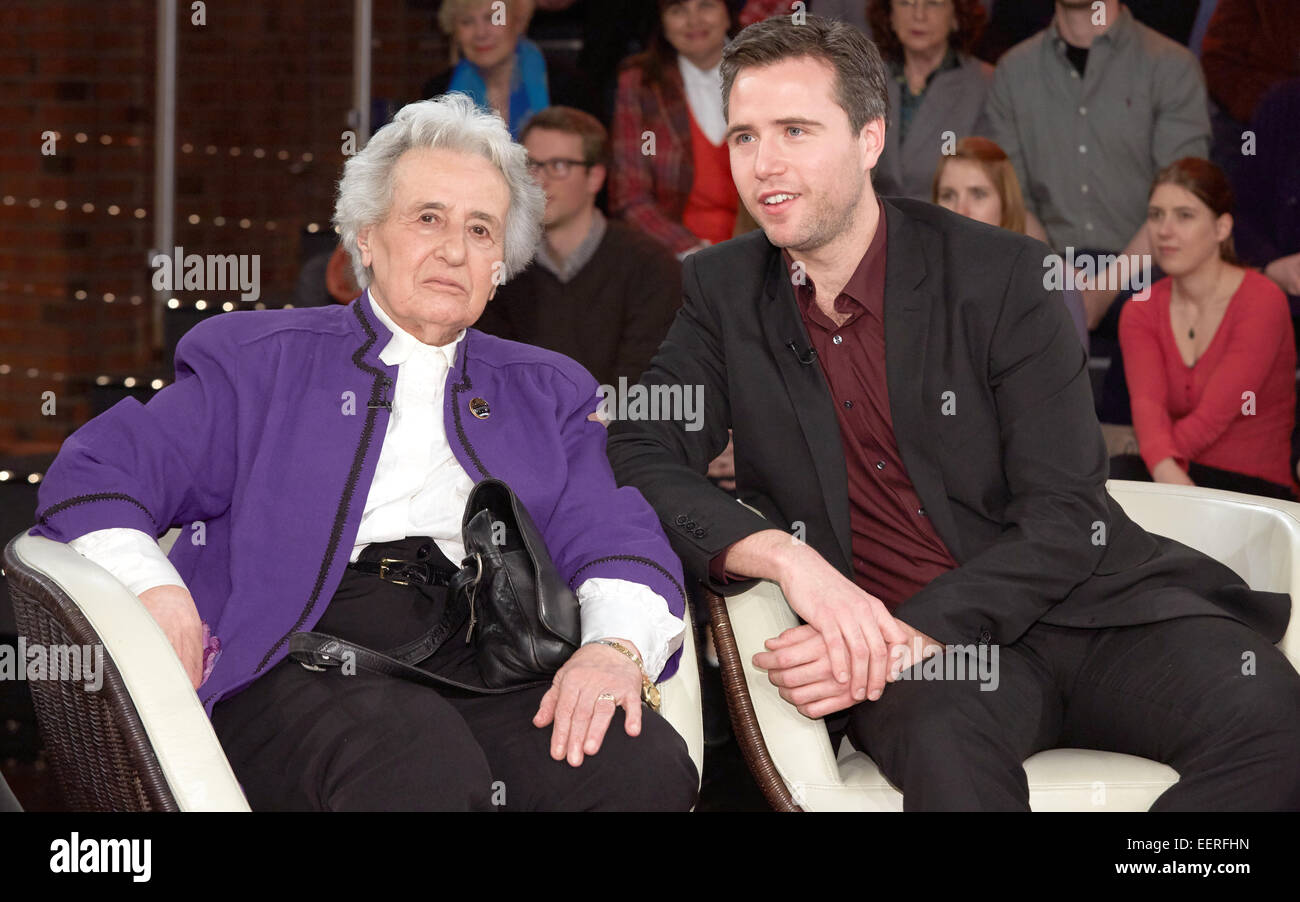 Hamburg, Germny. 20th Jan, 2015. Cello player Anita Lasker-Wallfisch (L ...