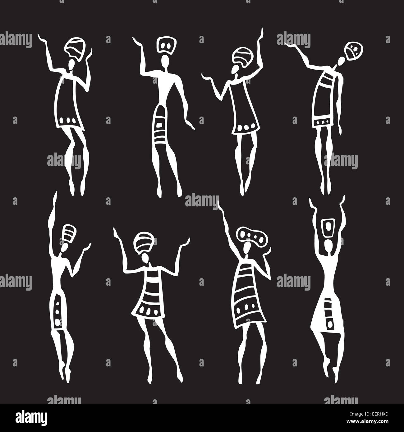 African silhouette set Stock Photo - Alamy