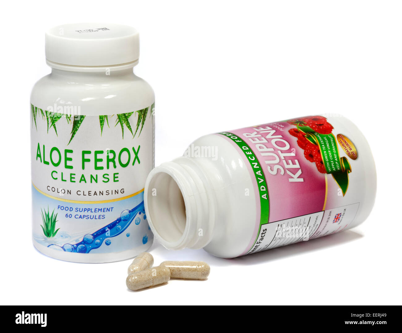 Super Ketone and Aloe Ferox Food Supplement Capsules Stock Photo - Alamy