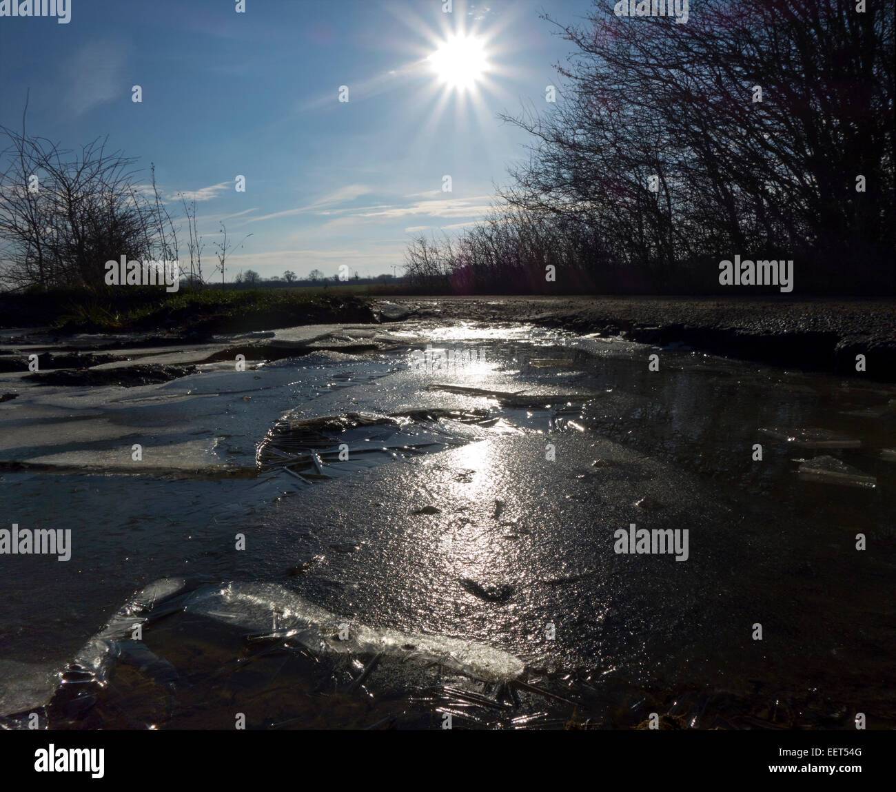 Puddle of icy hi-res stock photography and images - Alamy