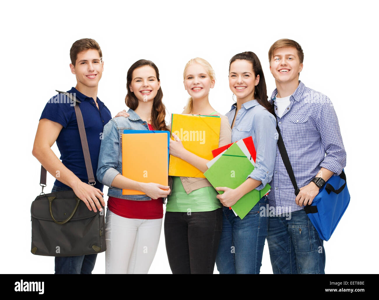 group of smiling students standing Stock Photo - Alamy