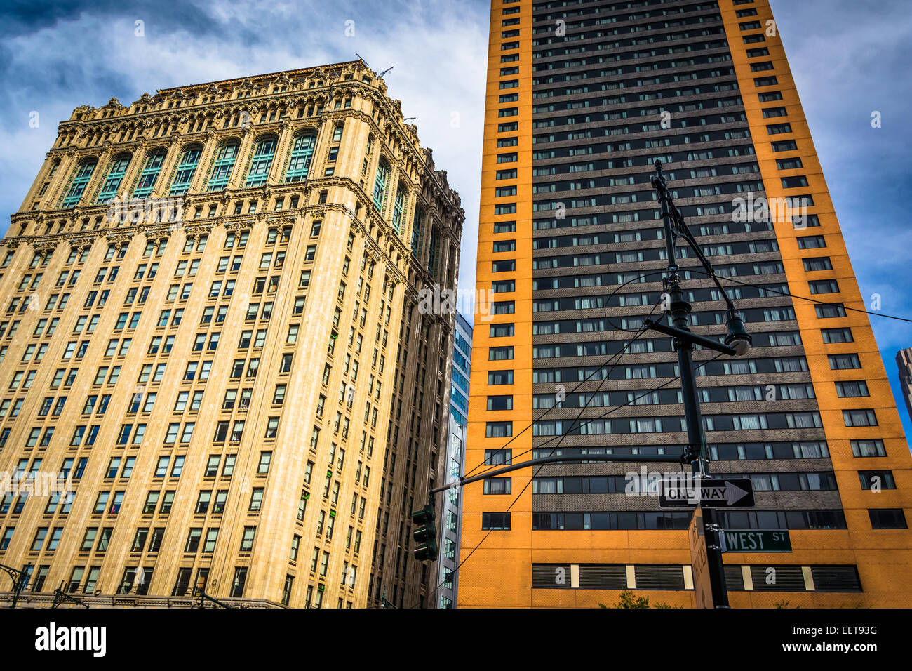 Buildings along West Street in Manhattan, New York Stock Photo - Alamy