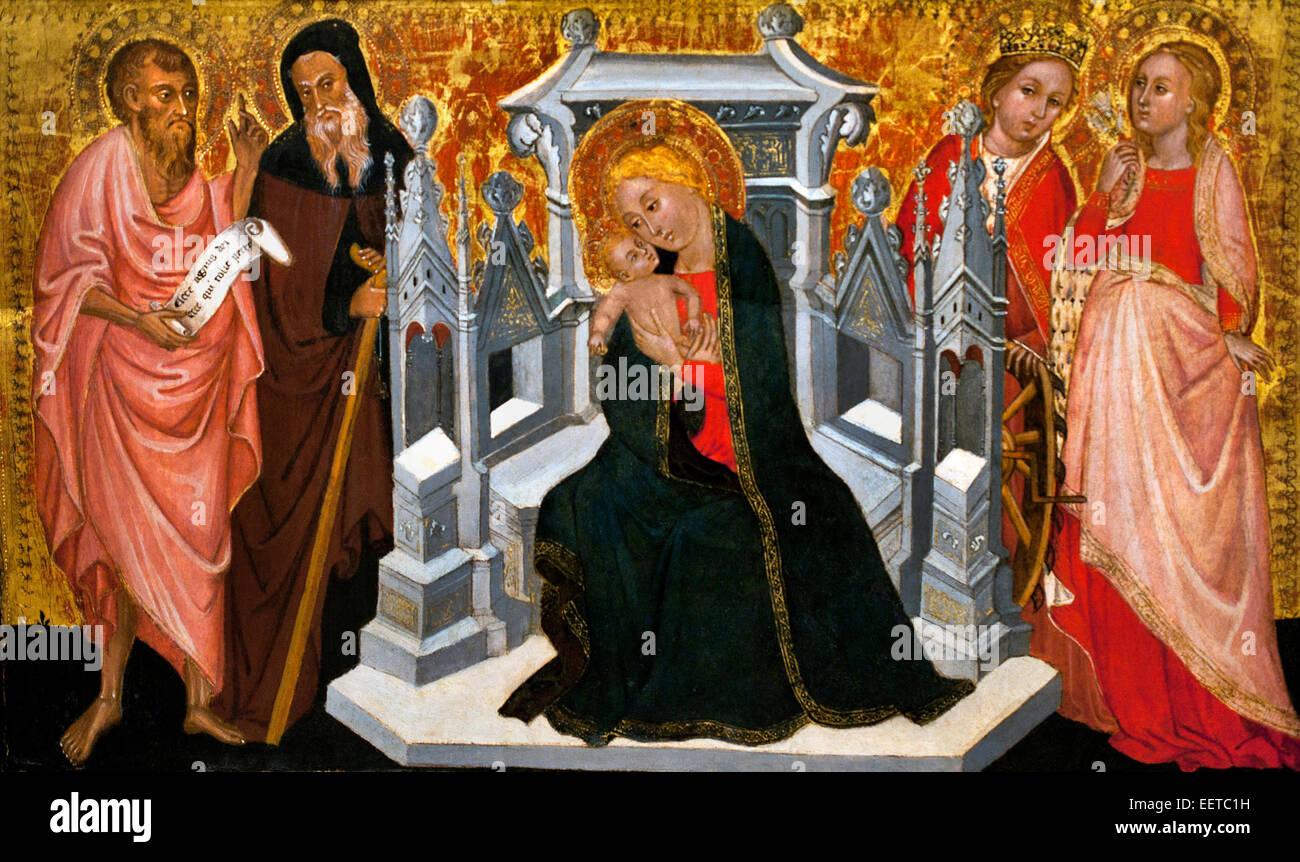 Madonna in throne with Saints (1400 - 1420) Marchigian Painter Italy ...