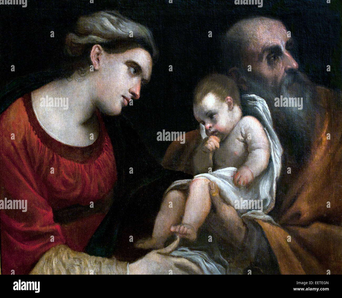 Holy family guercino giovanni francesco barbieri 1591 1666 hi-res stock ...