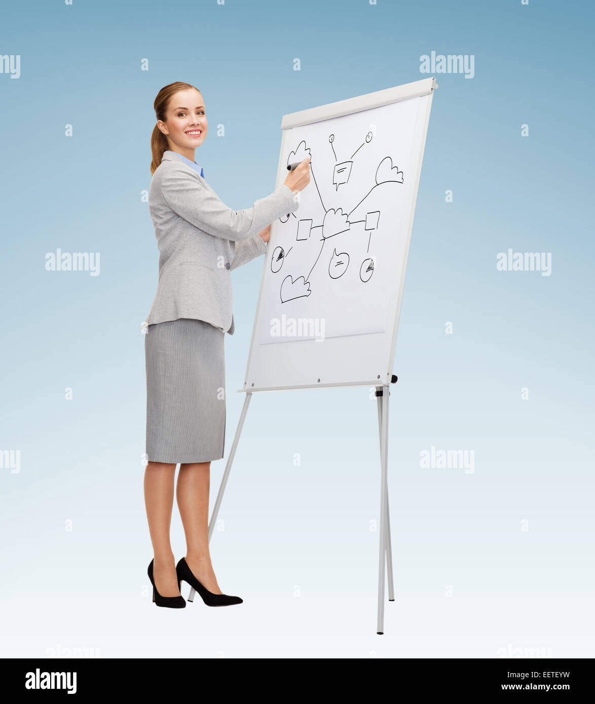 Businesswoman on flipchart hi-res stock photography and images - Alamy