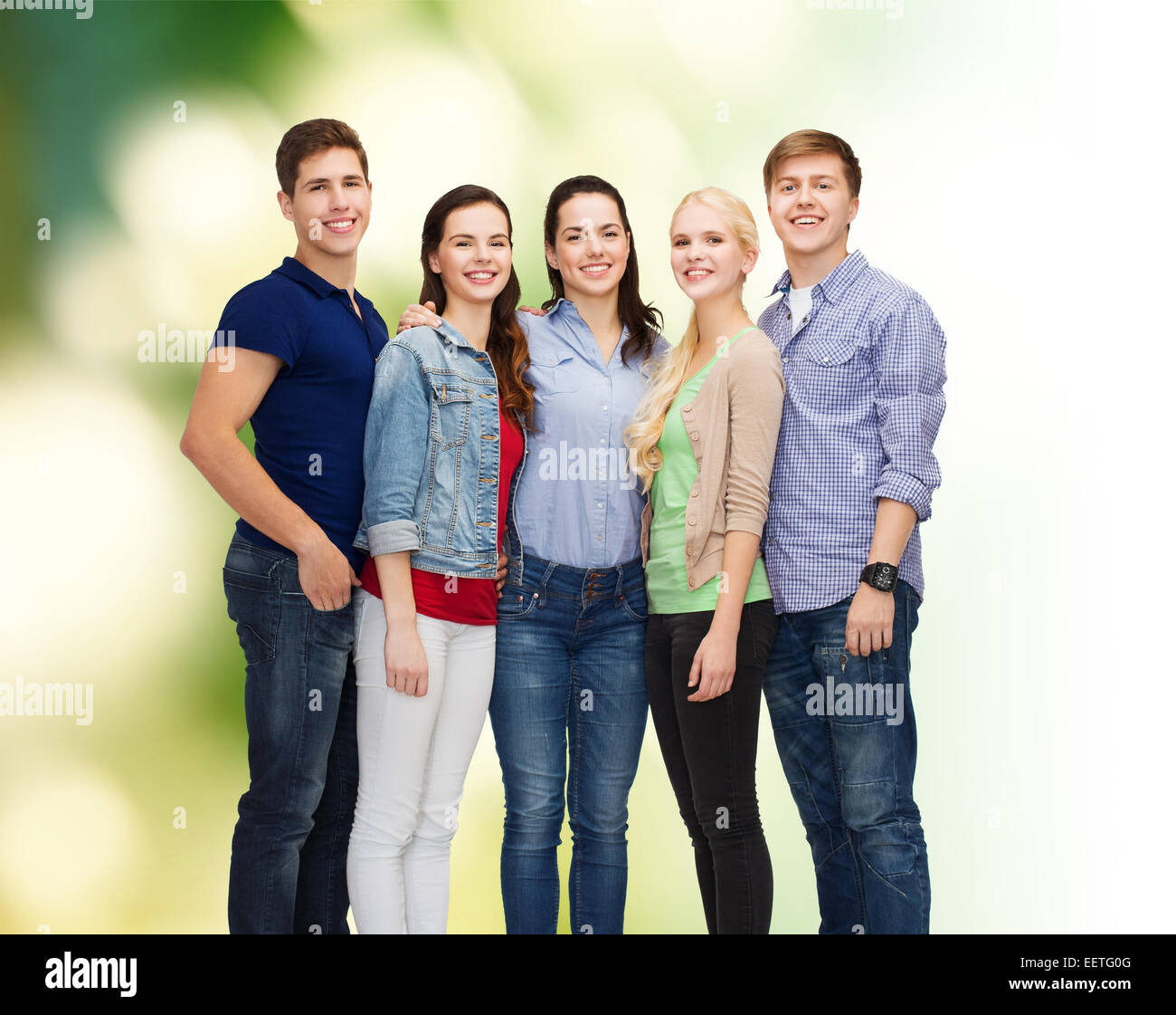 group of smiling students standing Stock Photo - Alamy