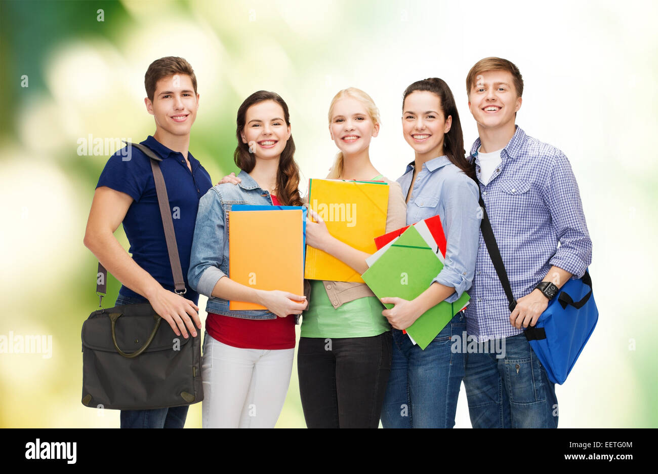 group of smiling students standing Stock Photo - Alamy