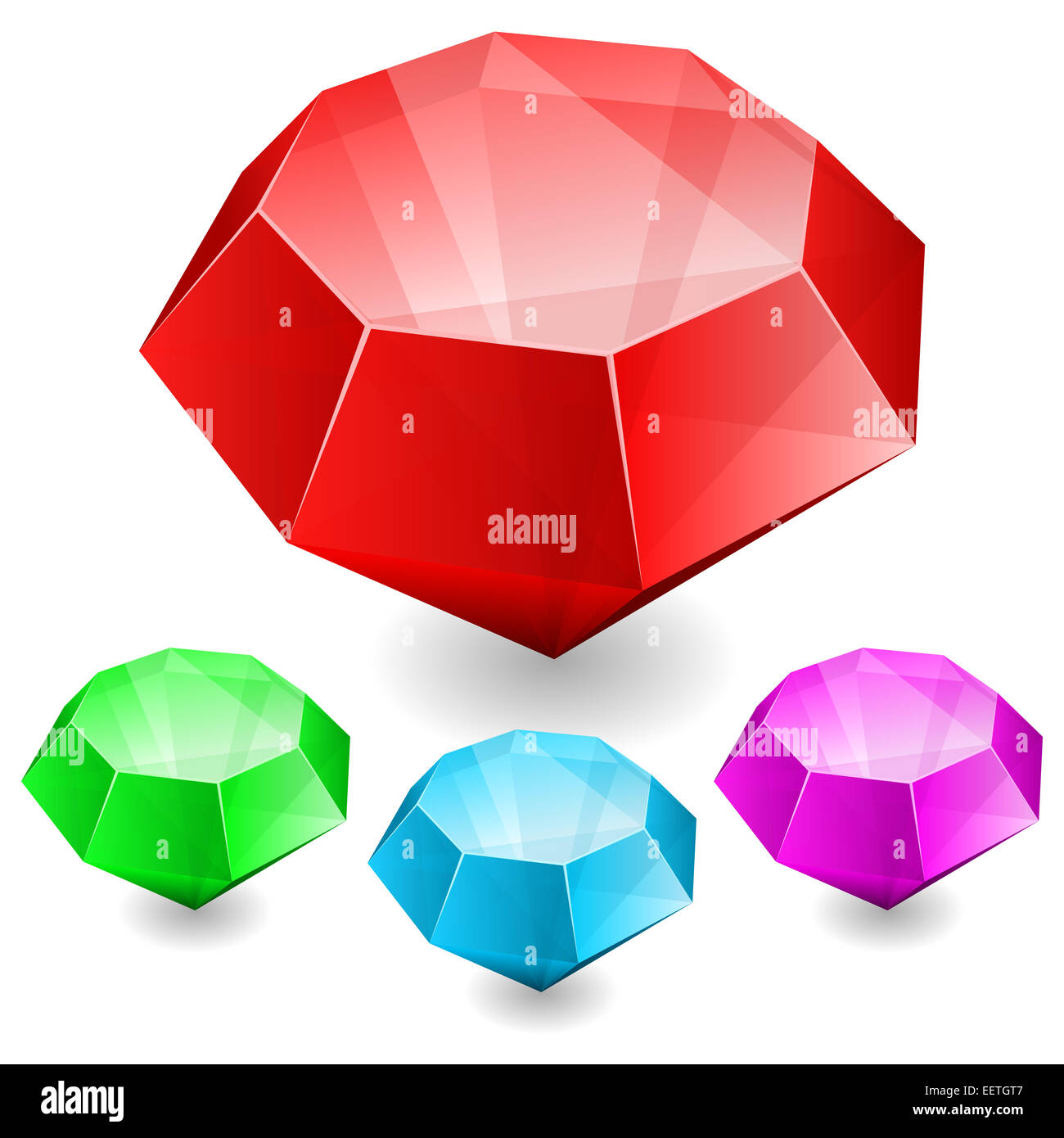 Set of gems in different color Stock Photo - Alamy