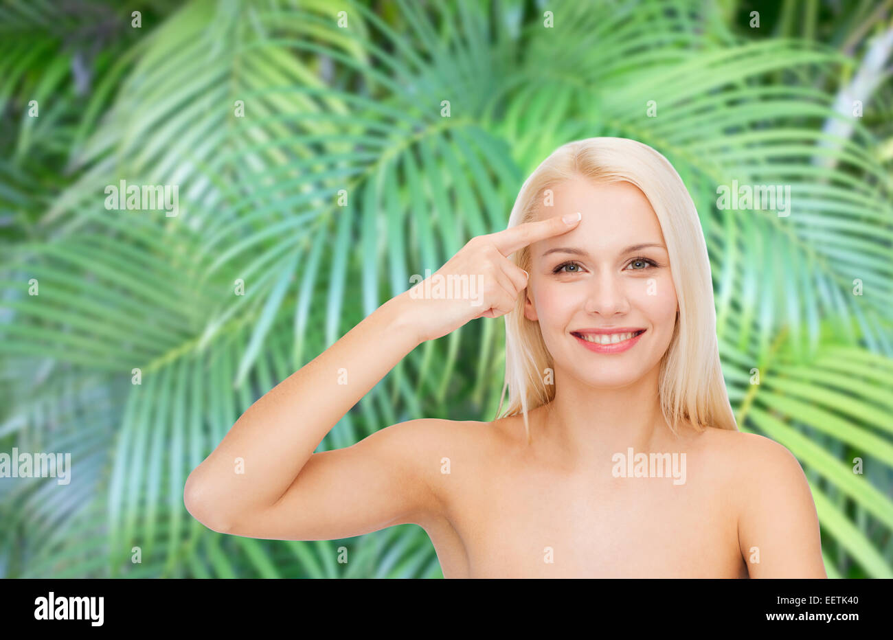 beautiful woman touching her forehead Stock Photo - Alamy beautiful woman touching her forehead Stock Photo - Alamy