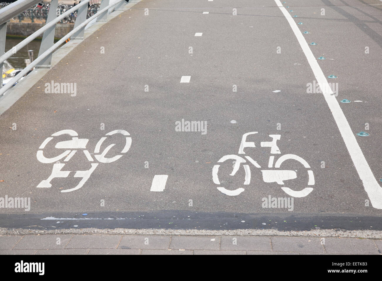 Bike Lane in Amsterdam, Holland, Netherlands Stock Photo - Alamy