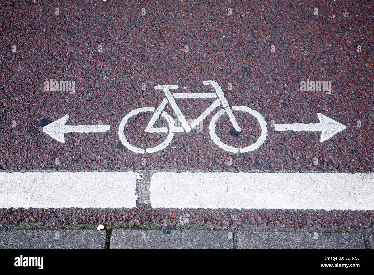 Bike Lane Symbol in Amsterdam, Holland, Netherlands Stock Photo - Alamy