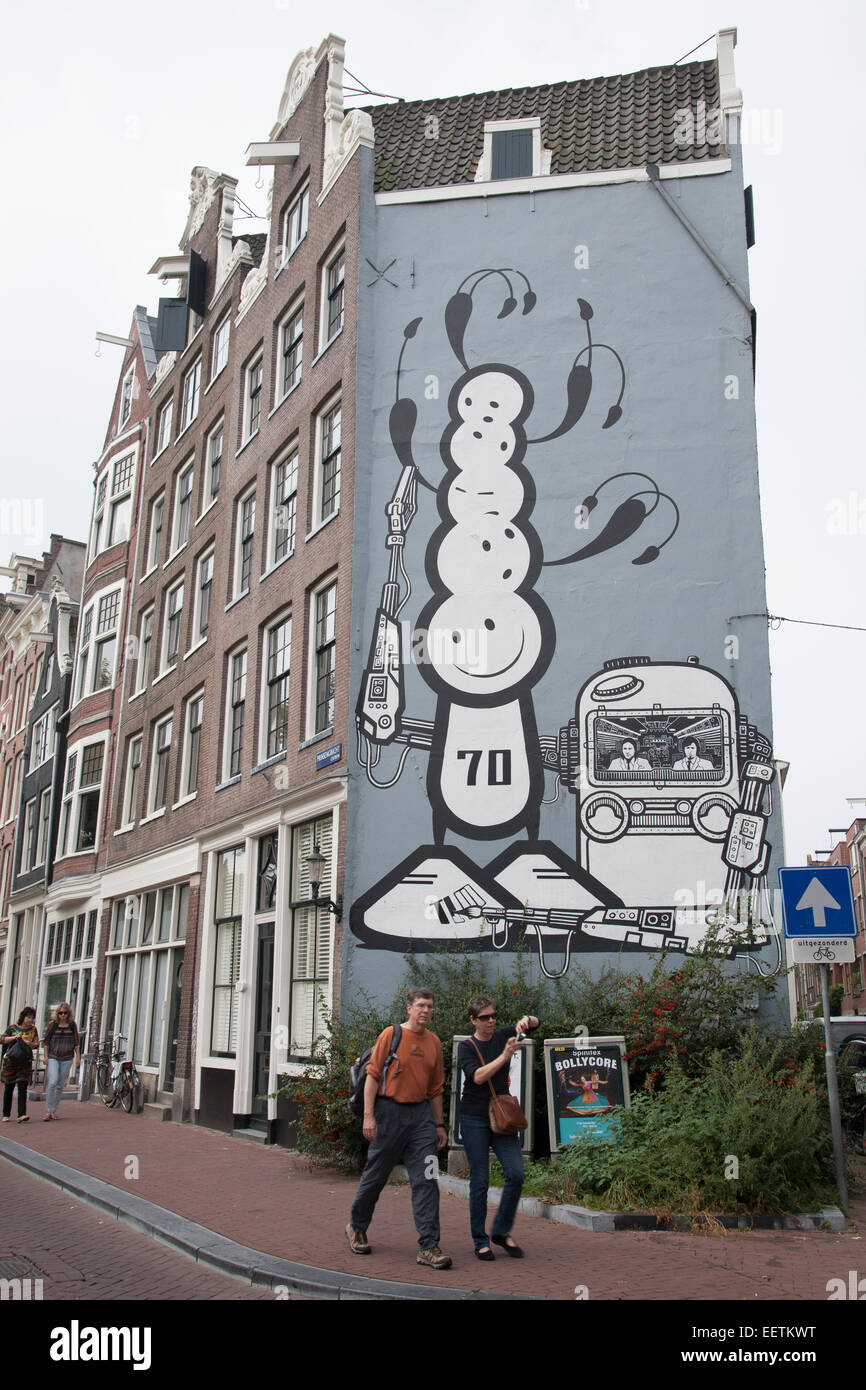Graffiti Artwork in Jordan Neighborhood, Amsterdam, Holland Stock Photo ...
